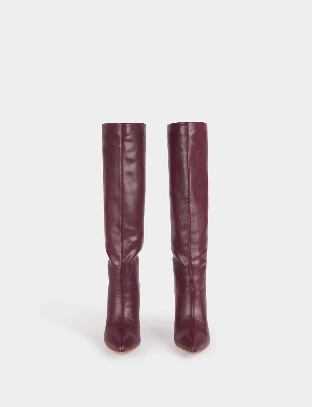 Bottes hautes à talons aiguilles prune femme | Morgan