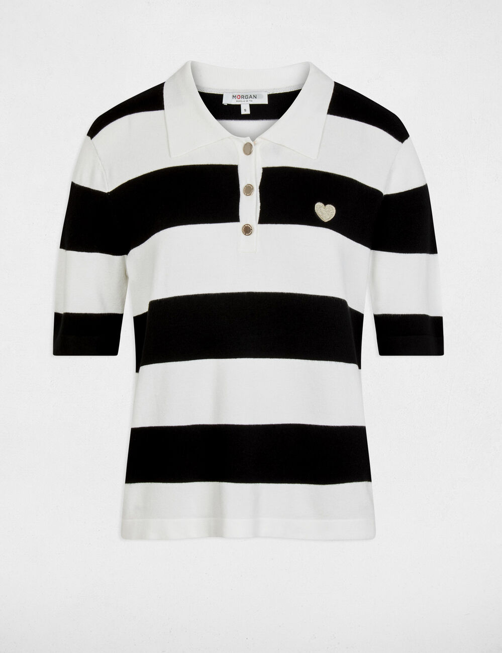 Pull col à revers blanc femme | Morgan