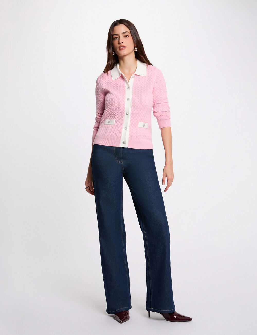 Gilet ajusté col à revers rose clair femme | Morgan
