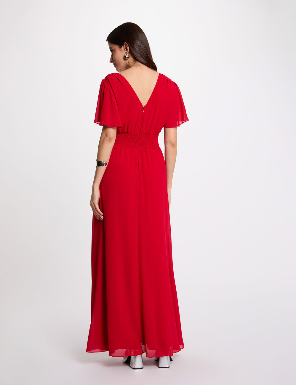 Robe longue fluide rouge femme | Morgan