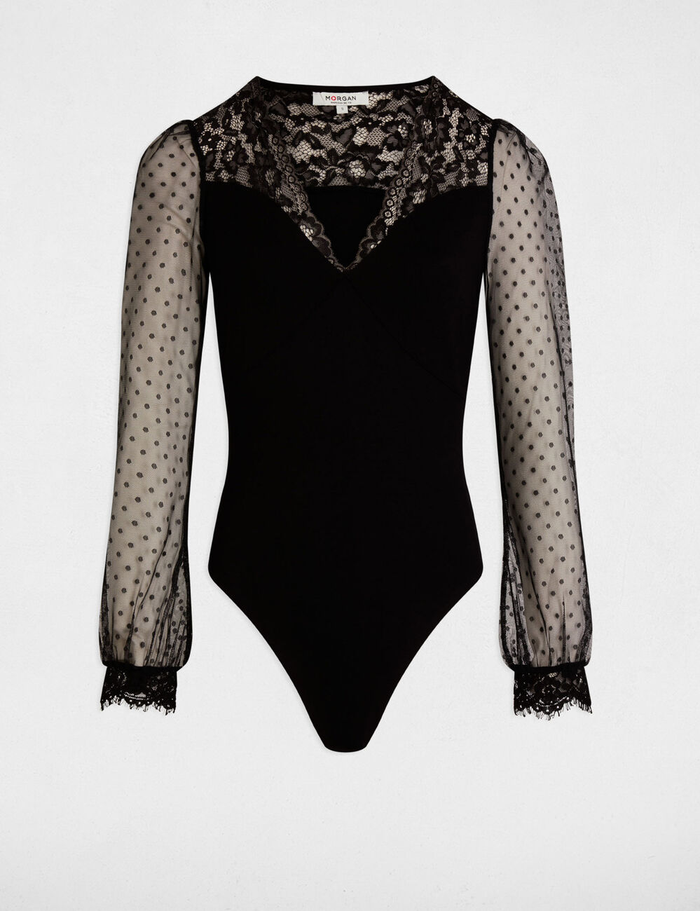 Body manches longues noir femme | Morgan