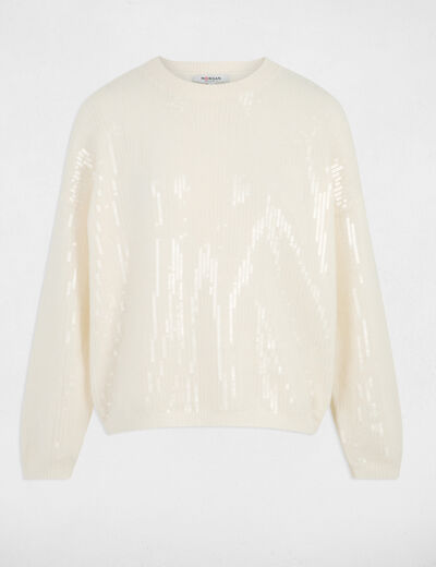 Pulls femme Beige : à col V, rond ou col roulé | Morgan