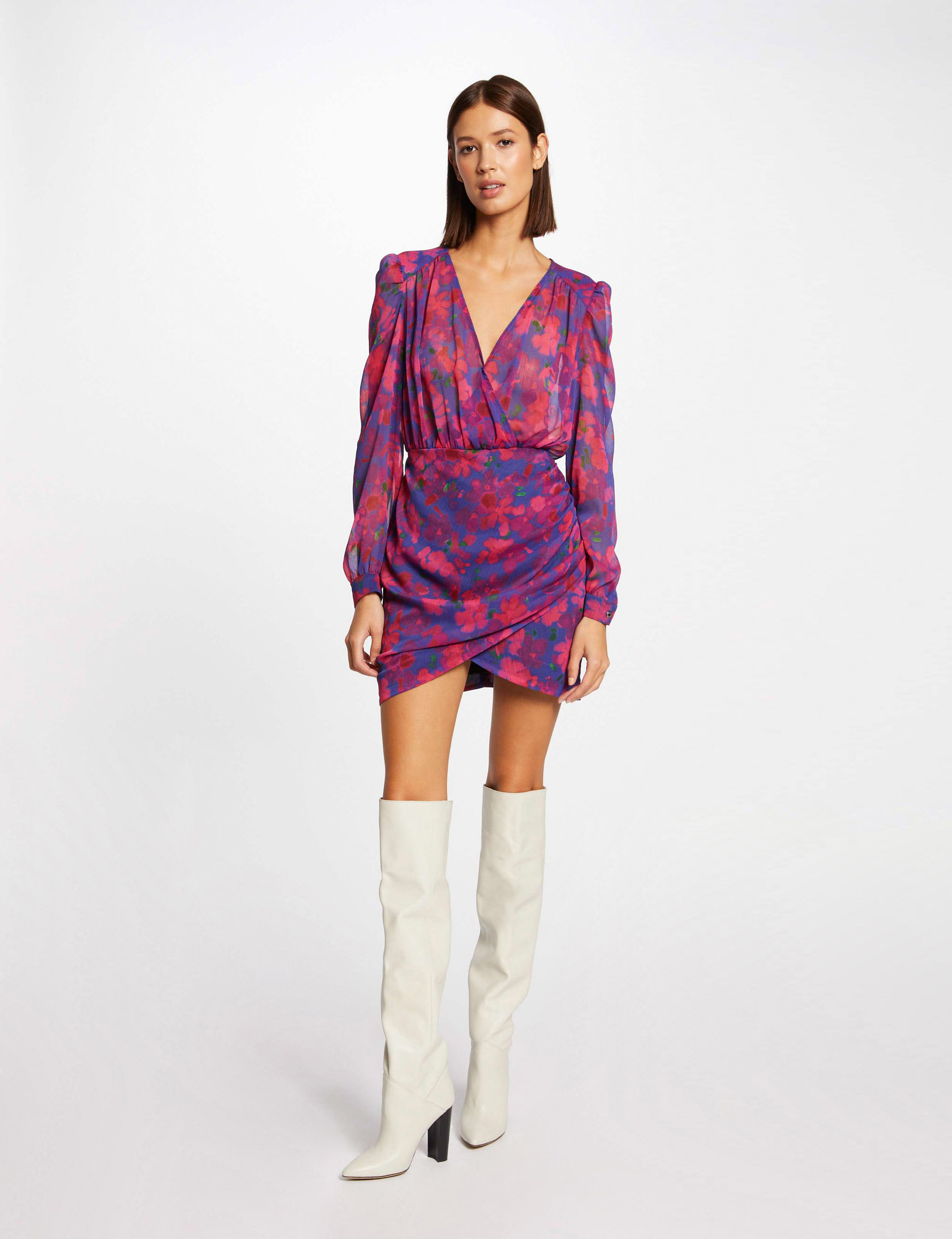 Robe ajustée drapée imprimé floral multico femme | Morgan