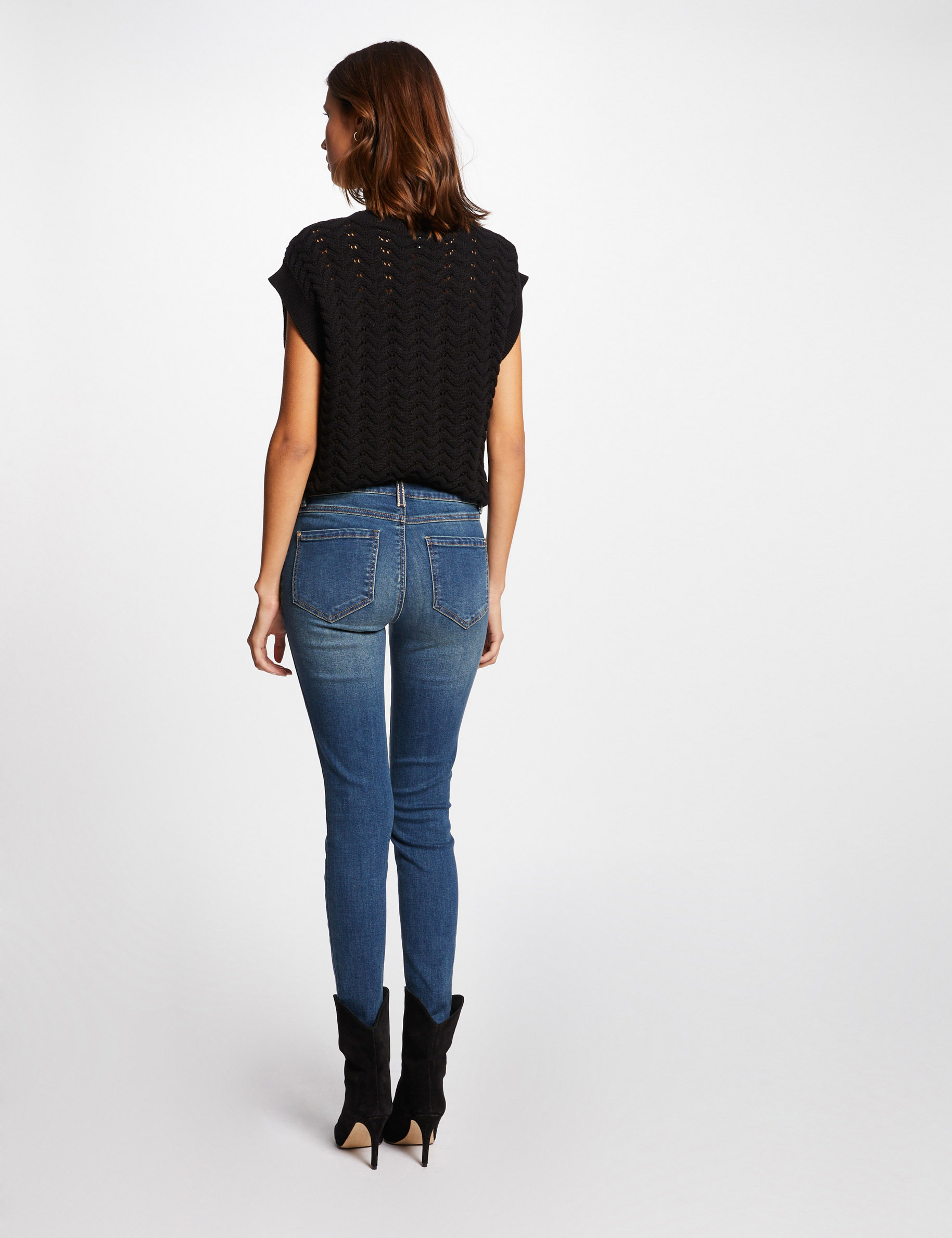 Jeans skinny avec détails cloutés jean stone femme | Morgan