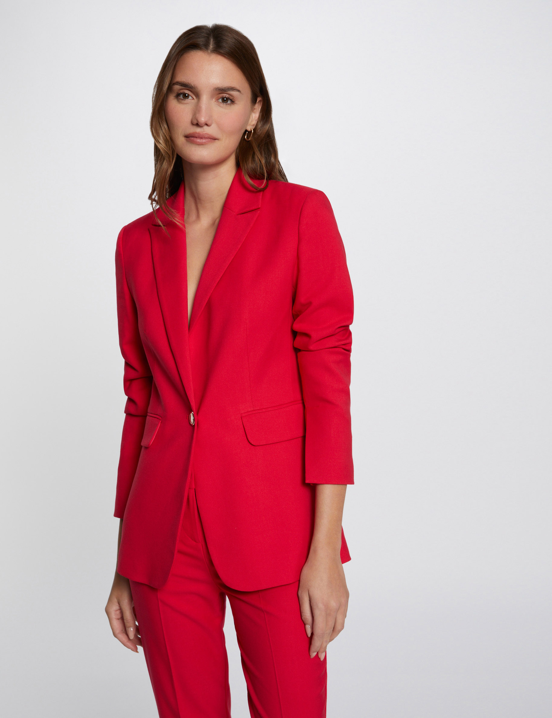 Blazer boutonné rouge moyen femme | Morgan