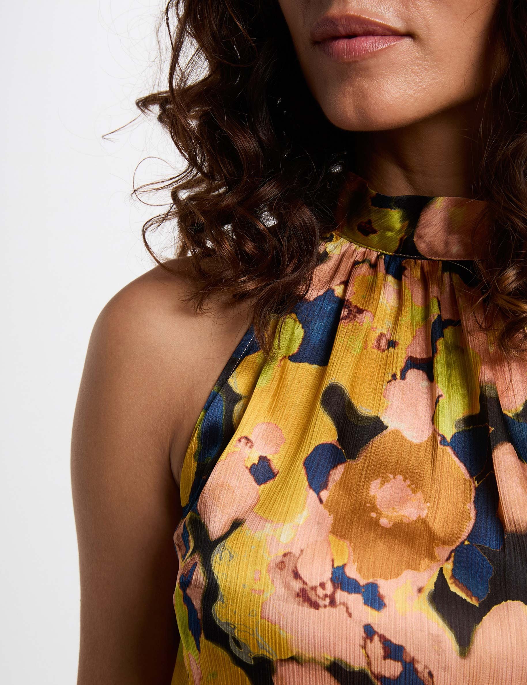 Top fluide col montant multicolore femme | Morgan