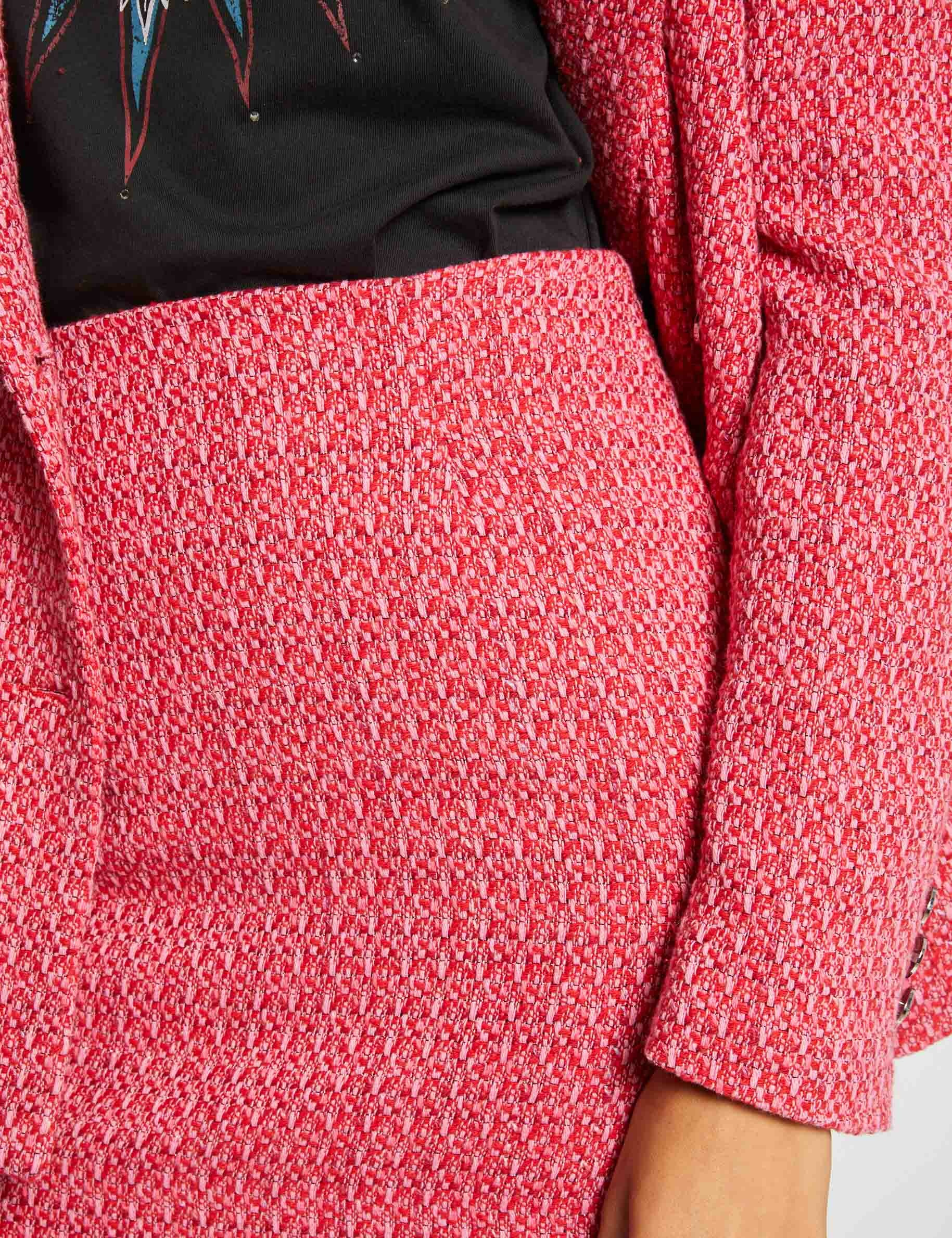 Jupe droite taille haute fuchsia femme | Morgan