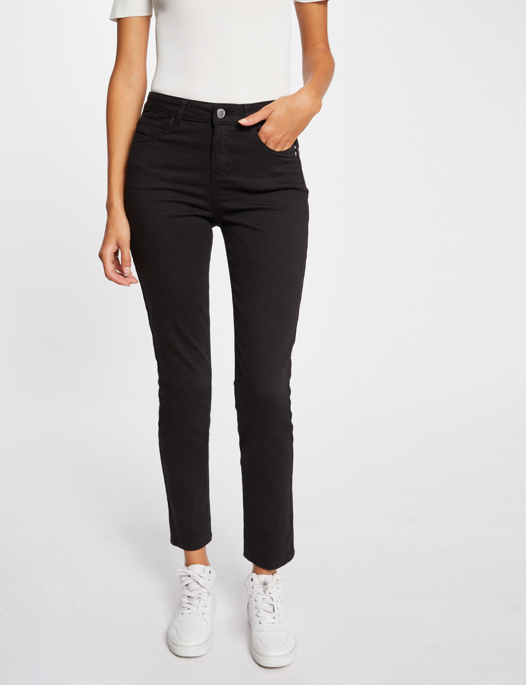 Pantalon slim taille standard noir femme | Morgan