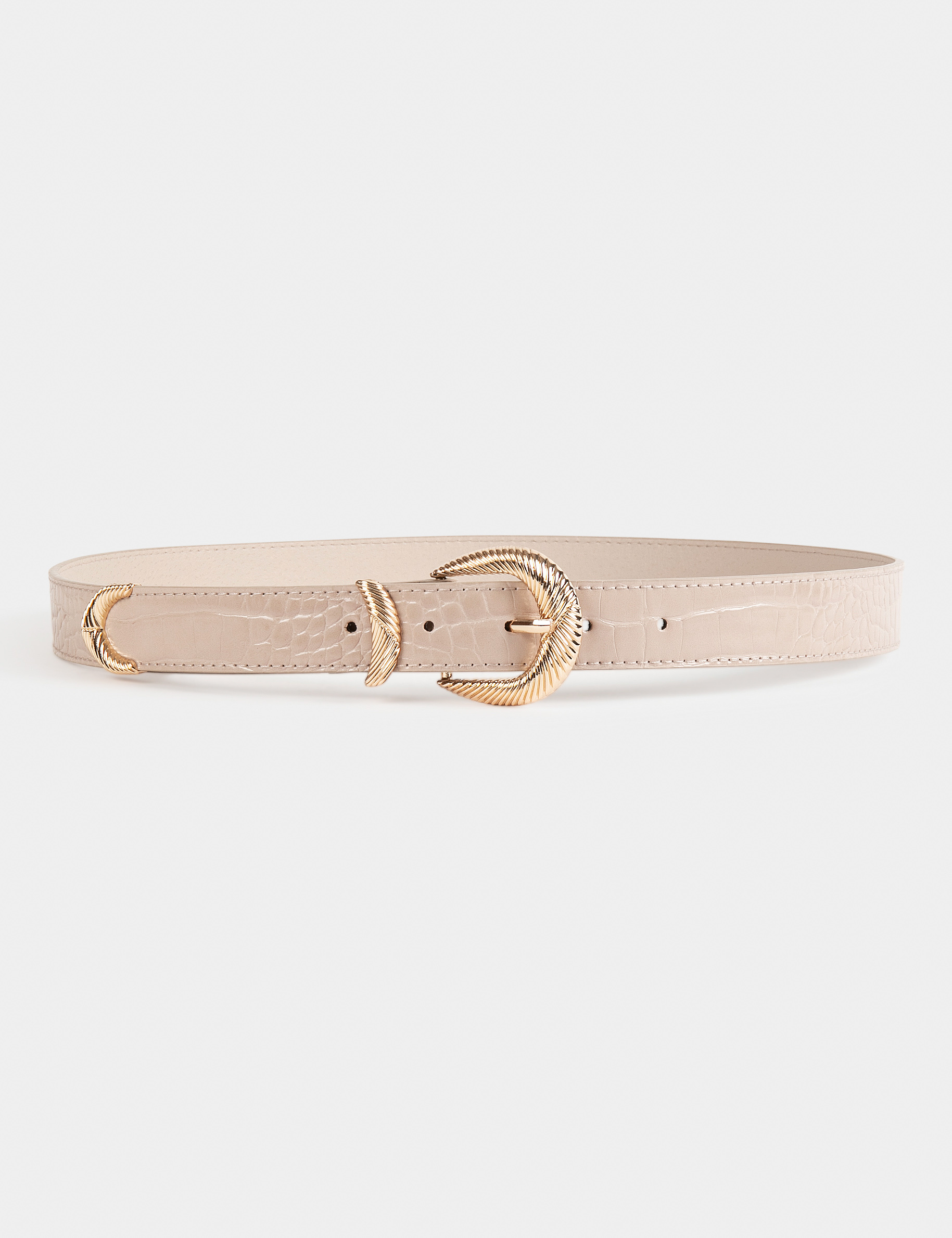 Ceinture effet python beige femme | Morgan