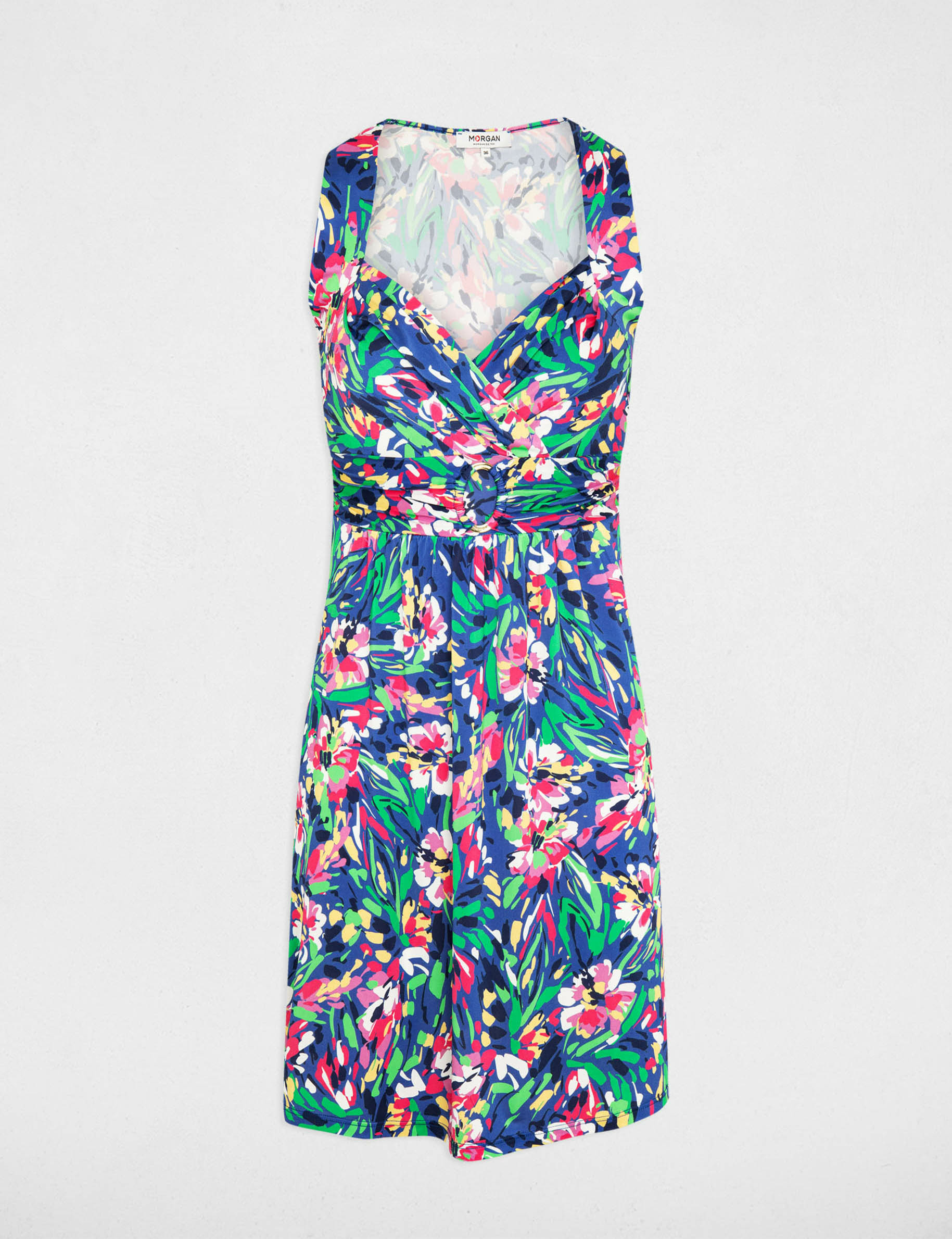 Robe courte évasée imprimée multico femme | Morgan