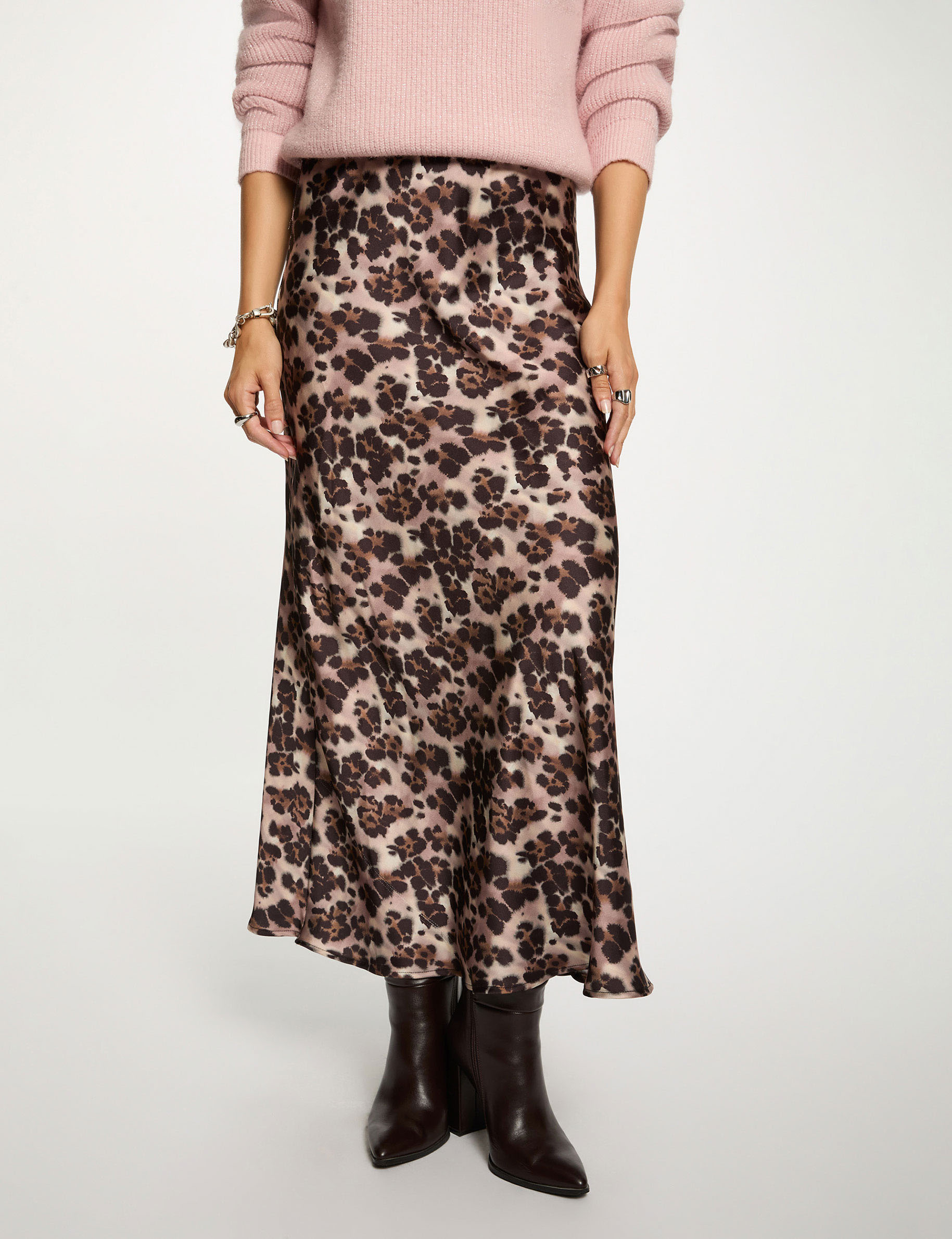 Jupe longue fluide multicolore femme | Morgan