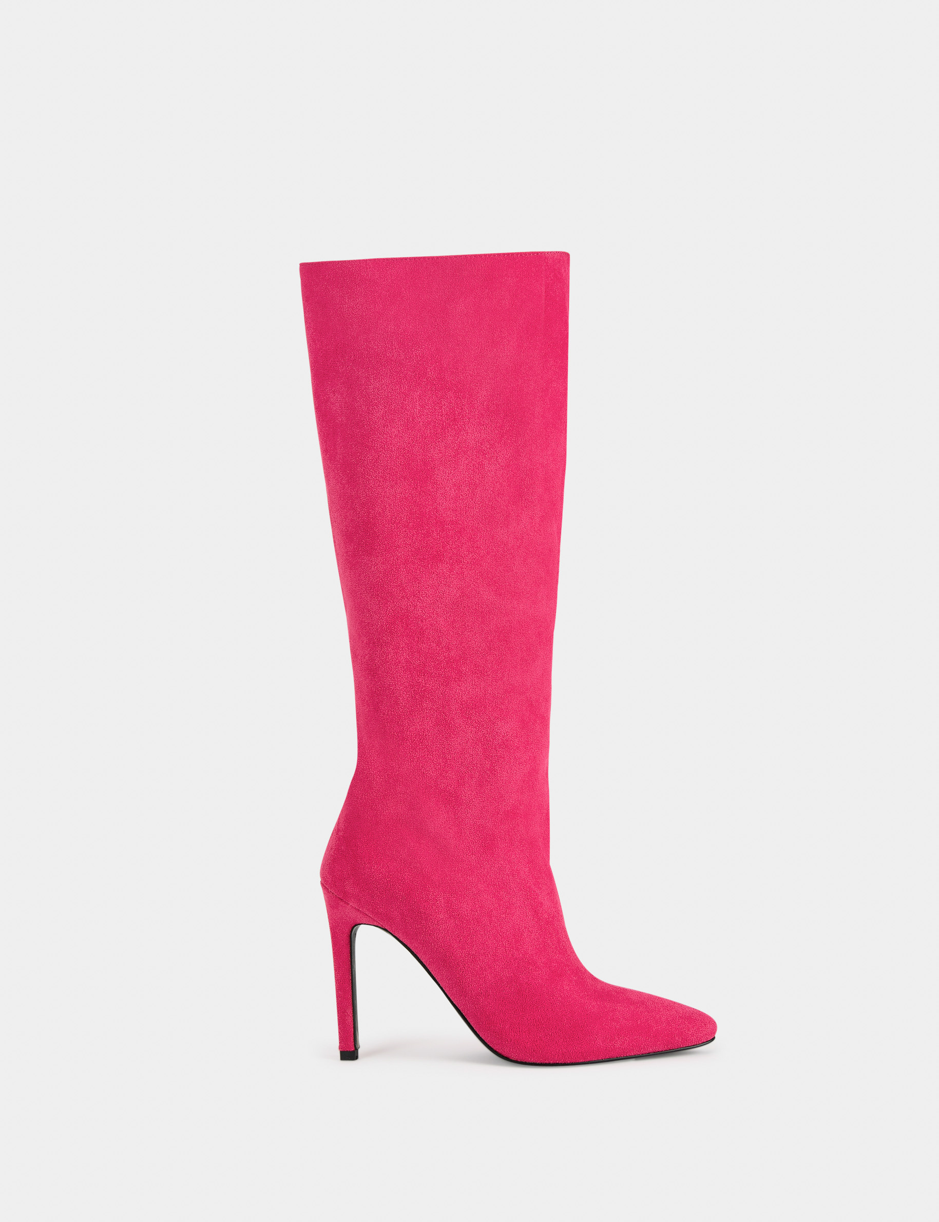 Bottes à talons aiguilles en cuir rose femme | Morgan