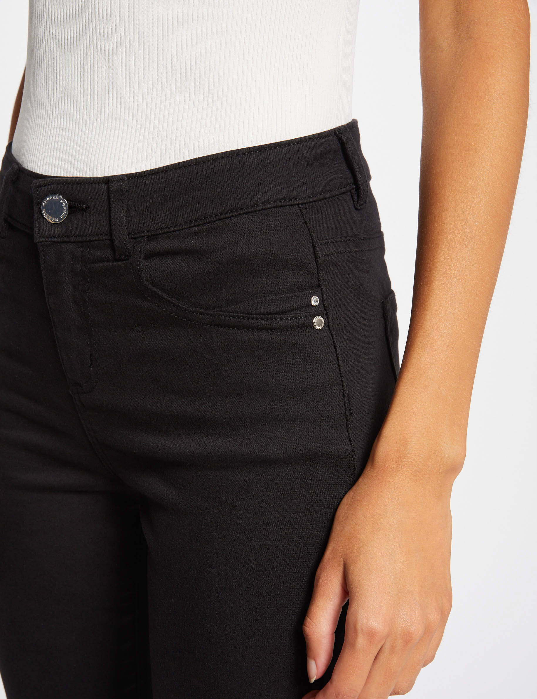 Pantalon slim taille standard noir femme | Morgan
