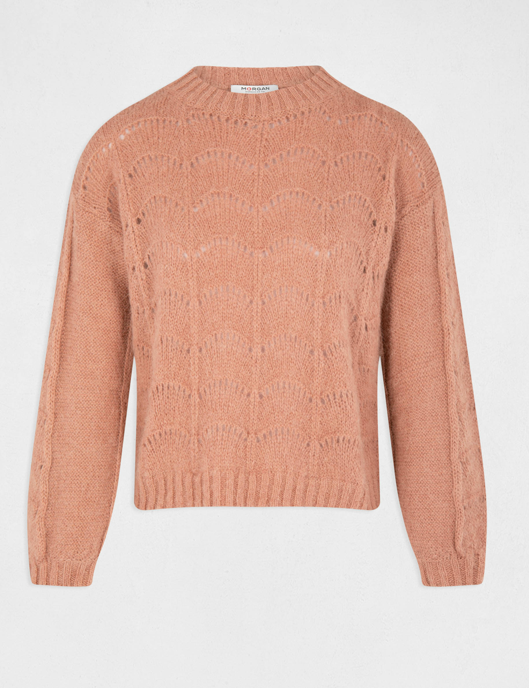 Pull à manches longues vieux rose femme | Morgan