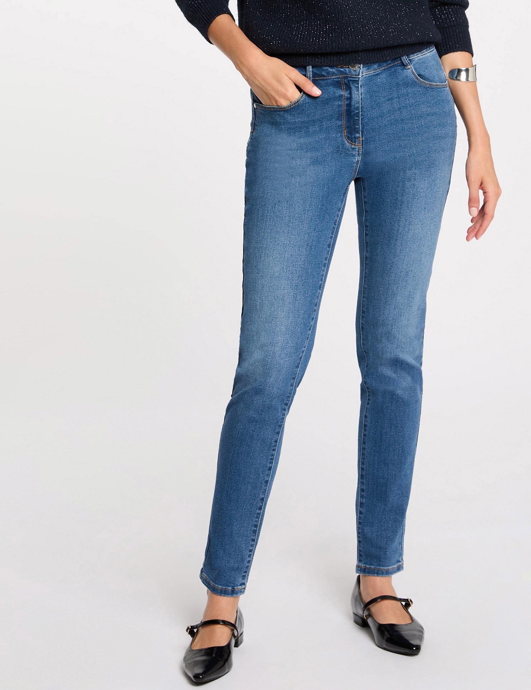 Jeans slim taille standard denim stone femme | Morgan