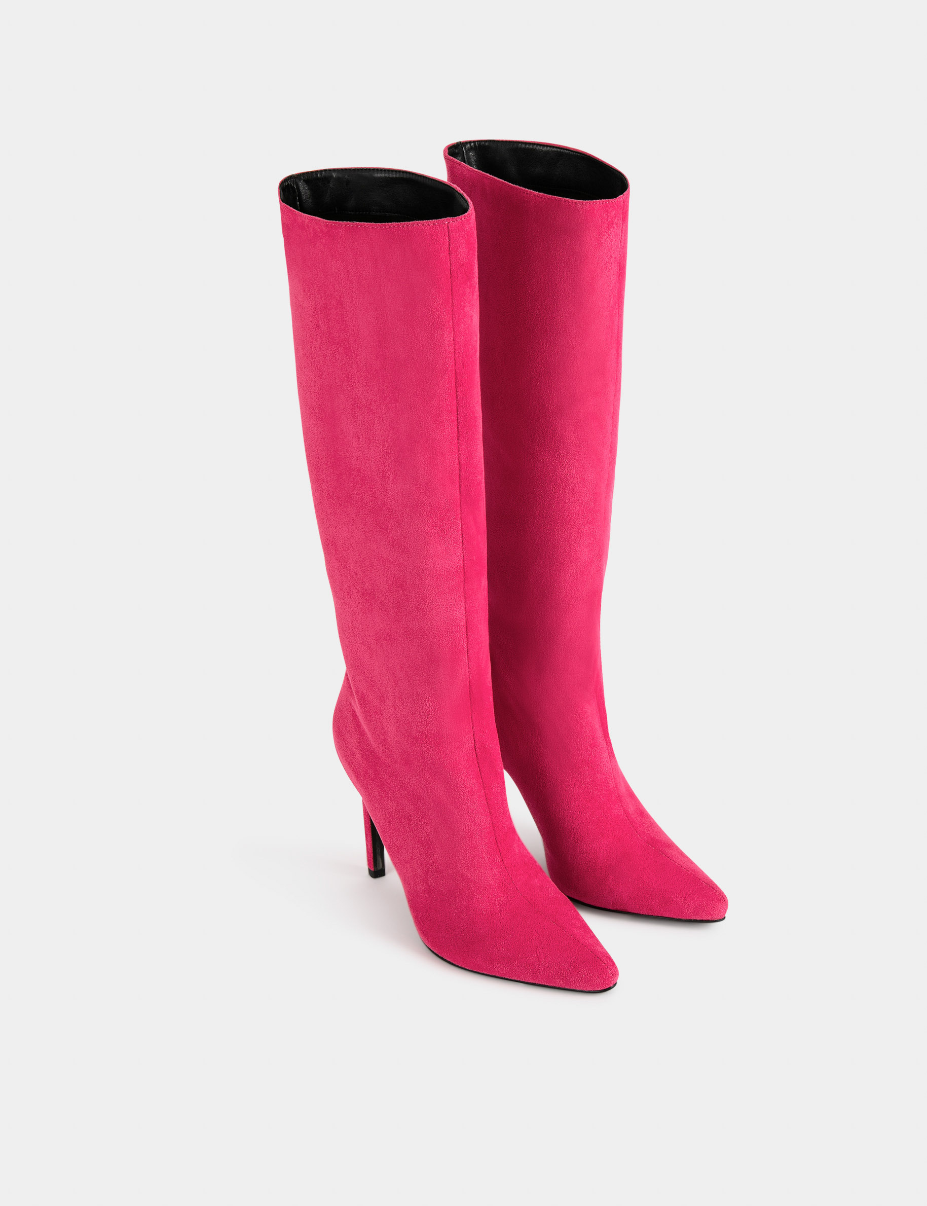Bottes à talons aiguilles en cuir rose femme | Morgan