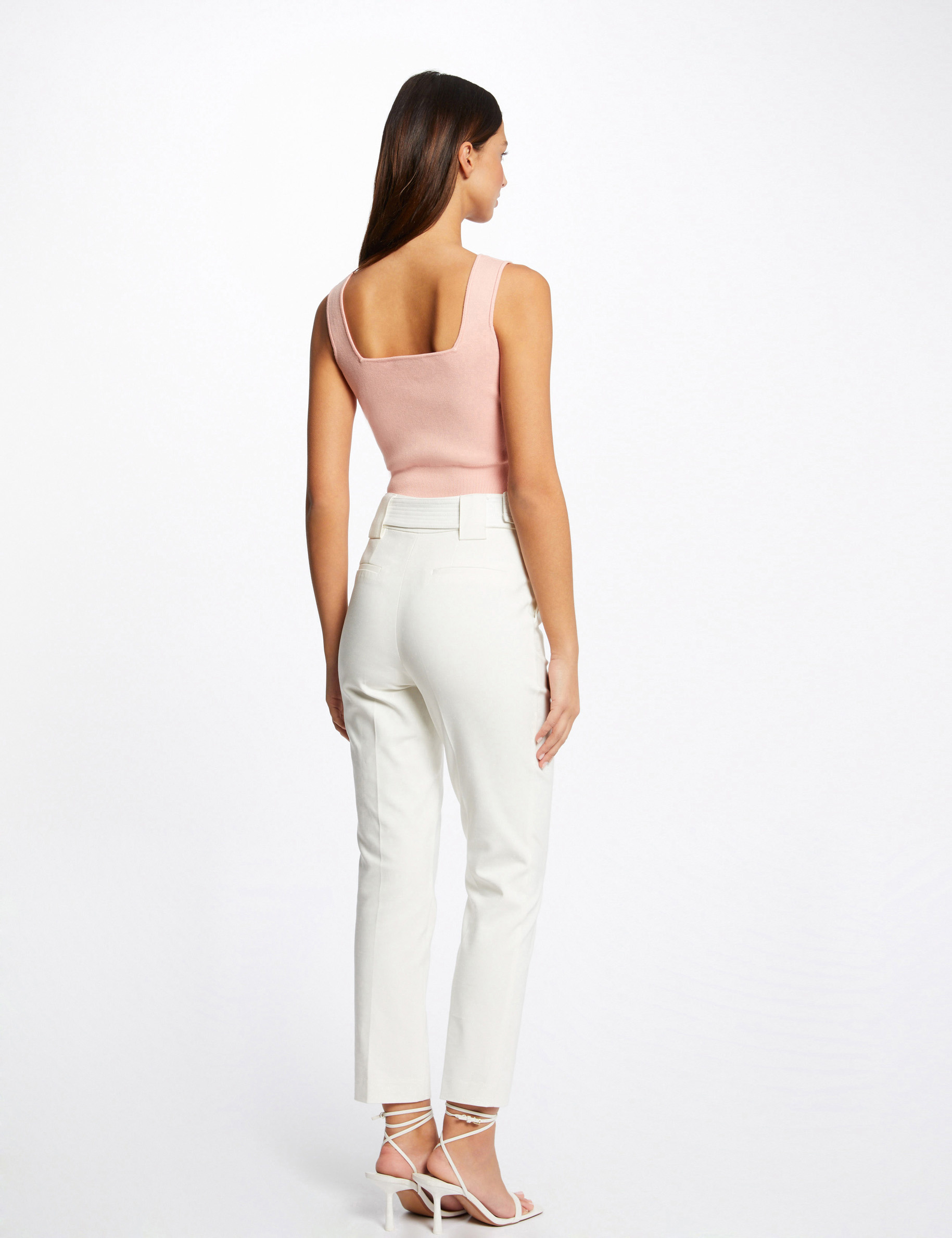 Débardeur pull bretelles larges rose moyen femme | Morgan
