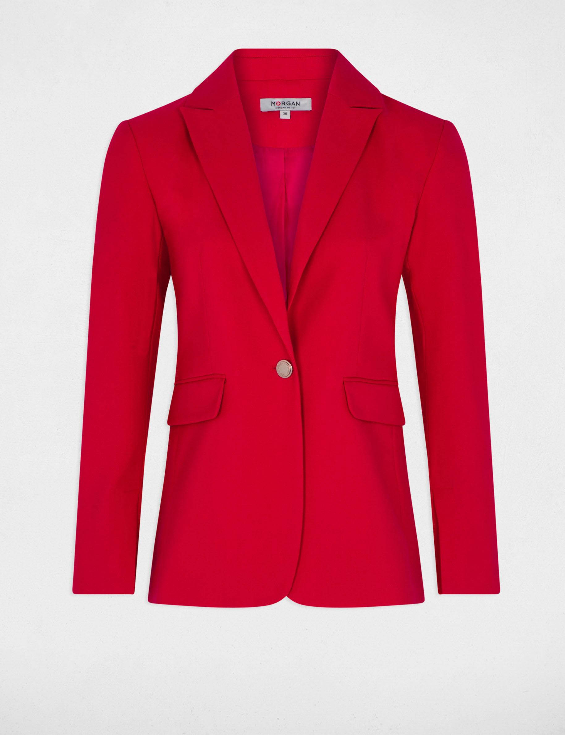 Blazer boutonné rouge moyen femme | Morgan