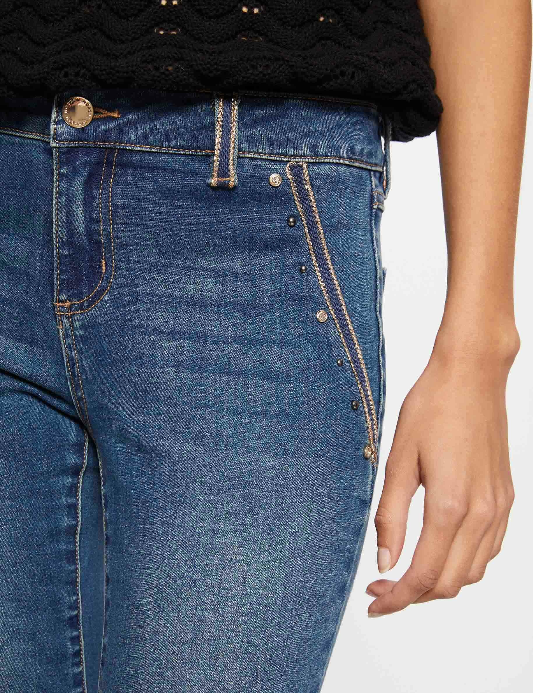 Jeans skinny avec détails cloutés jean stone femme | Morgan