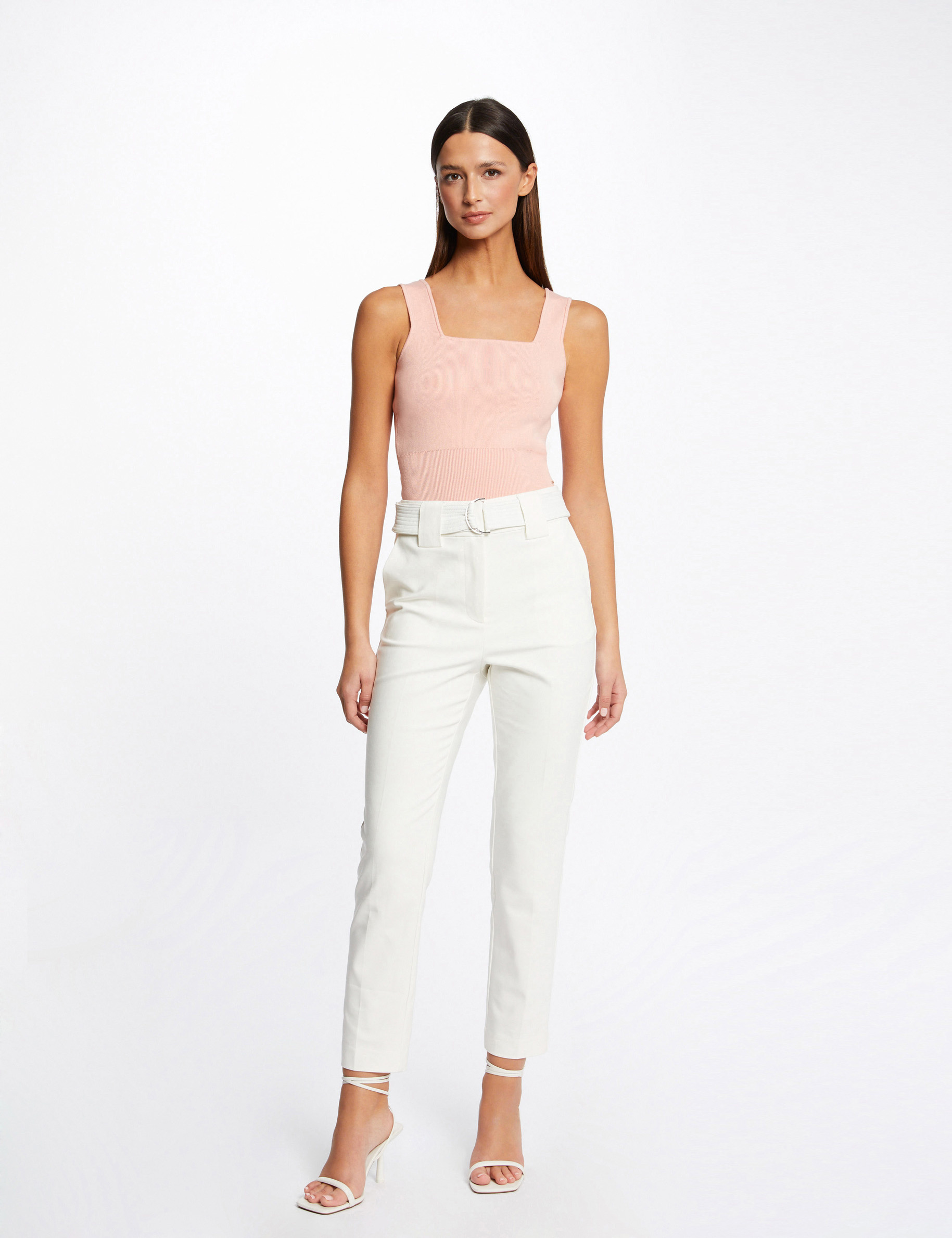 Débardeur pull bretelles larges rose moyen femme | Morgan