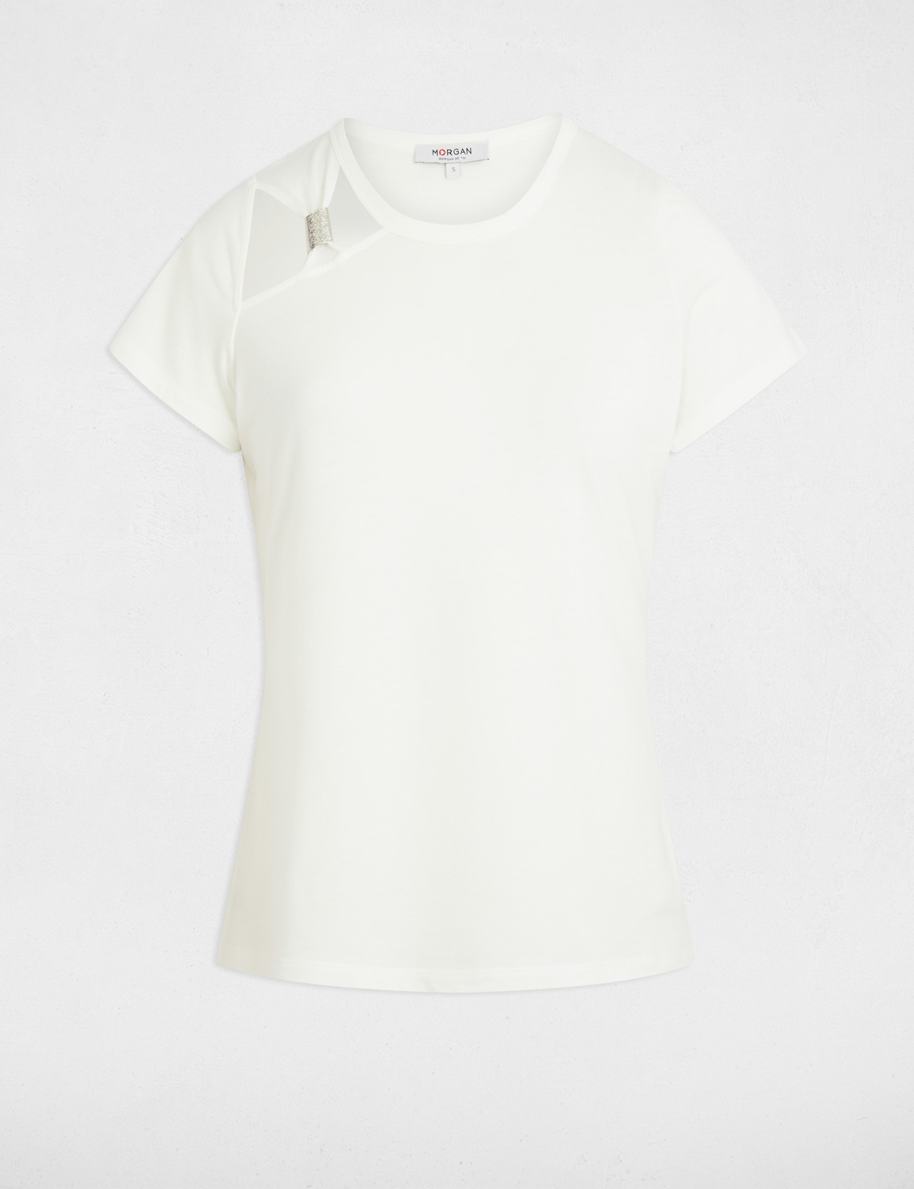 T-shirt manches courtes blanc femme | Morgan