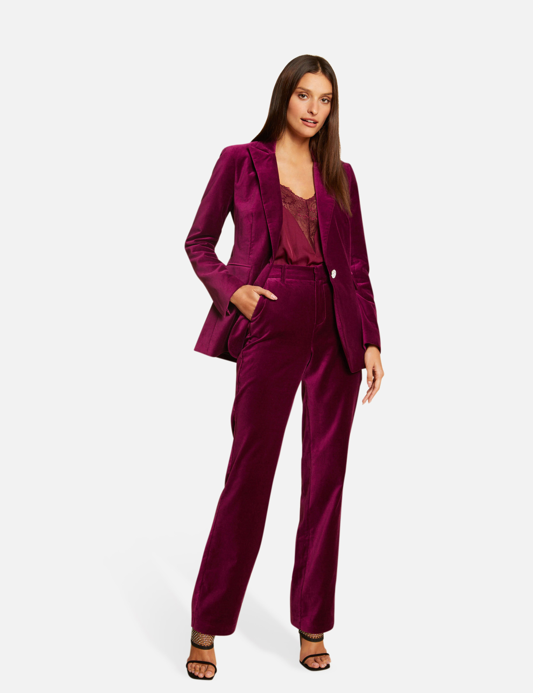 Pantalon Velours Femme Droit