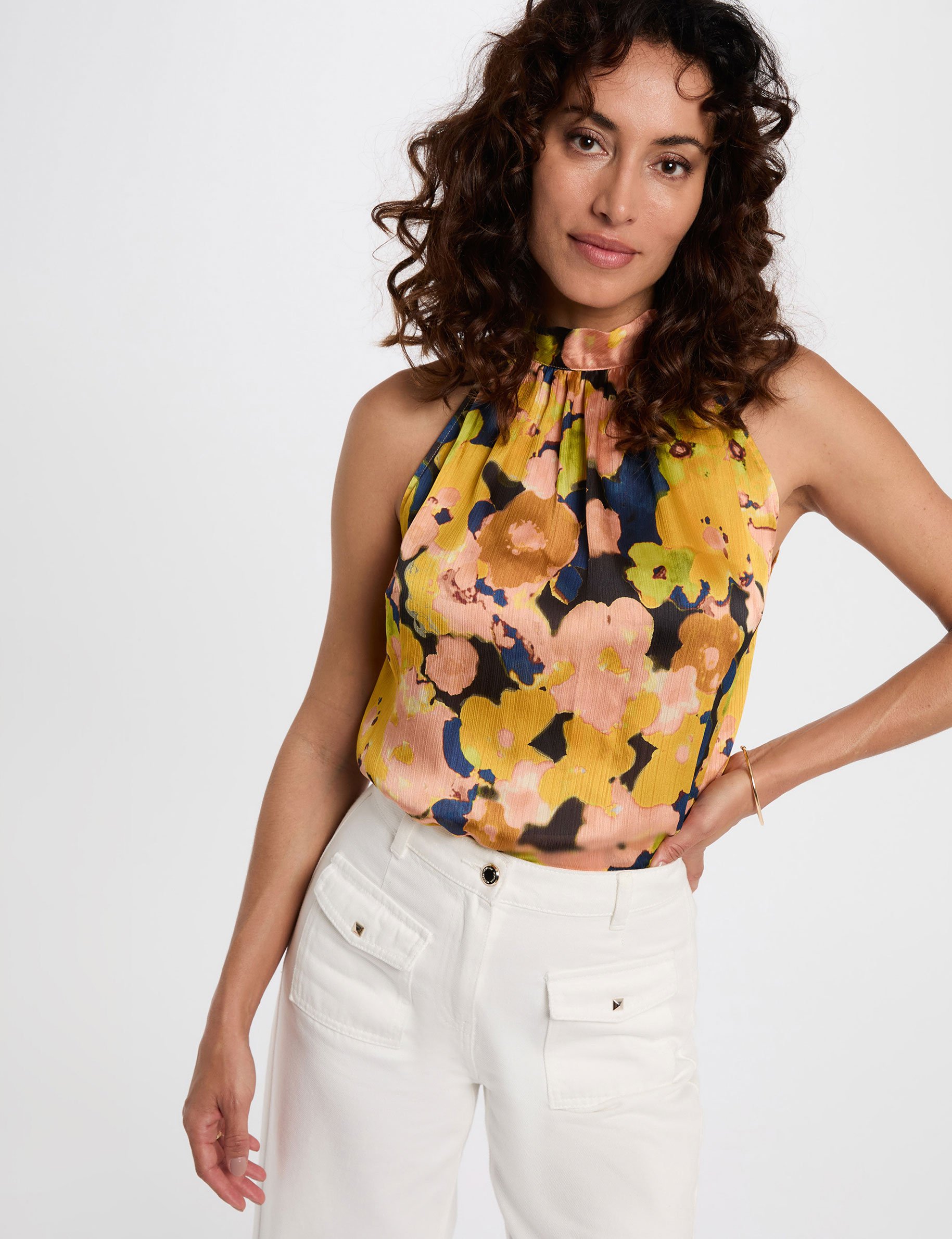 Top fluide col montant multicolore femme | Morgan