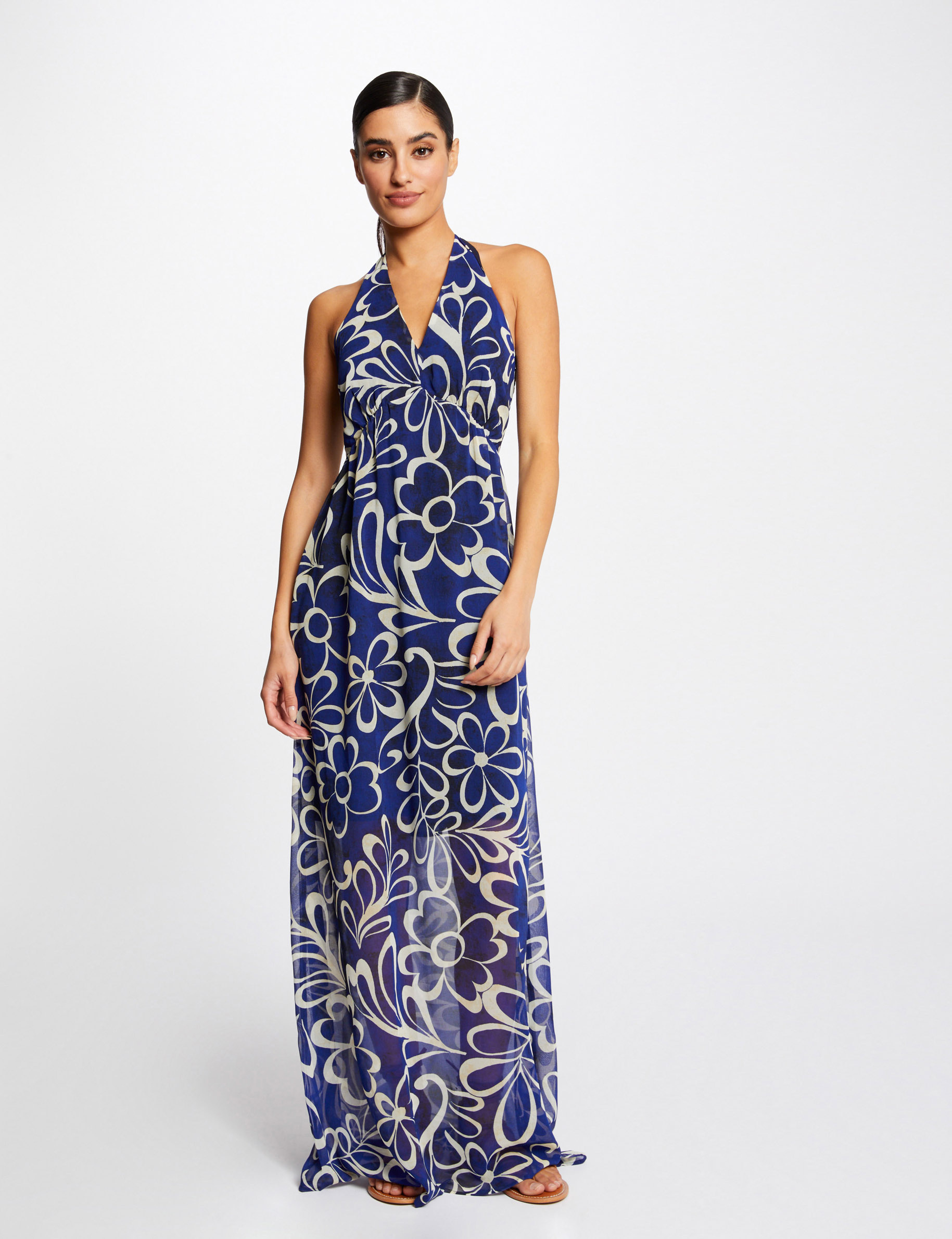 Robe longue droite imprimé floral multico femme | Morgan