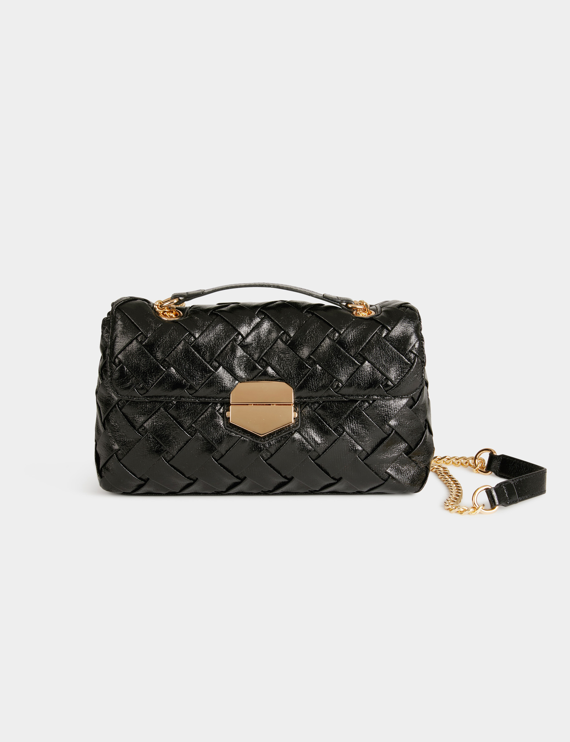 Sac matelassé à bandoulière chaîne noir femme | Morgan