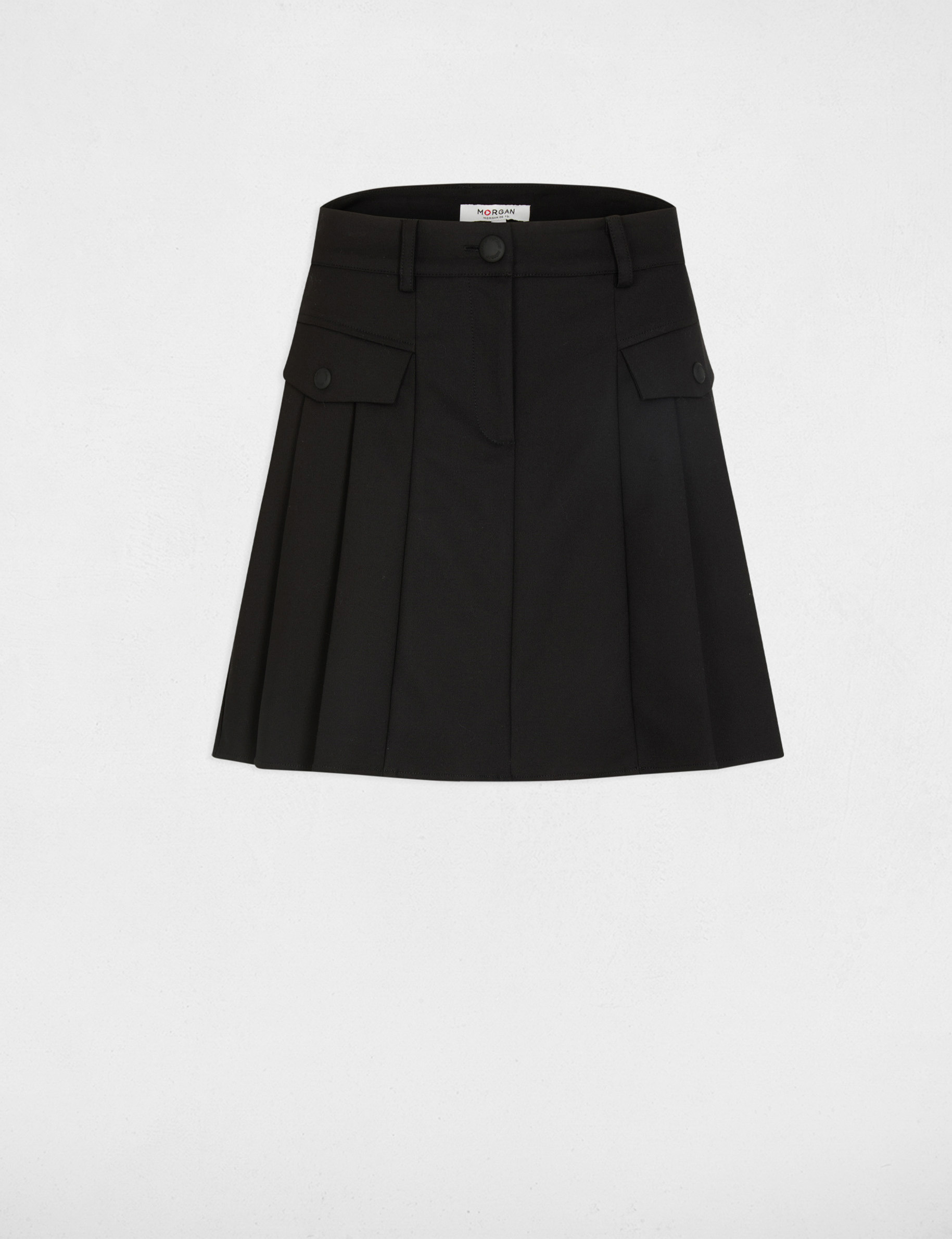 Jupe courte plissée noir femme | Morgan