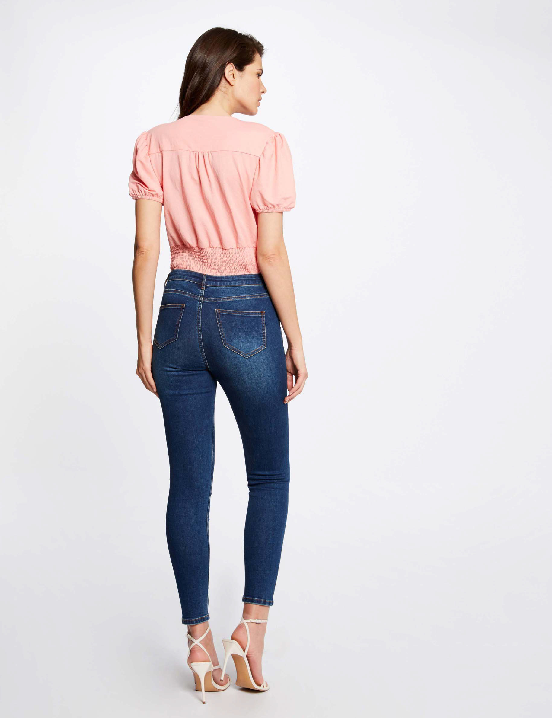 Jeans slim taille standard 7/8ème denim brut femme | Morgan