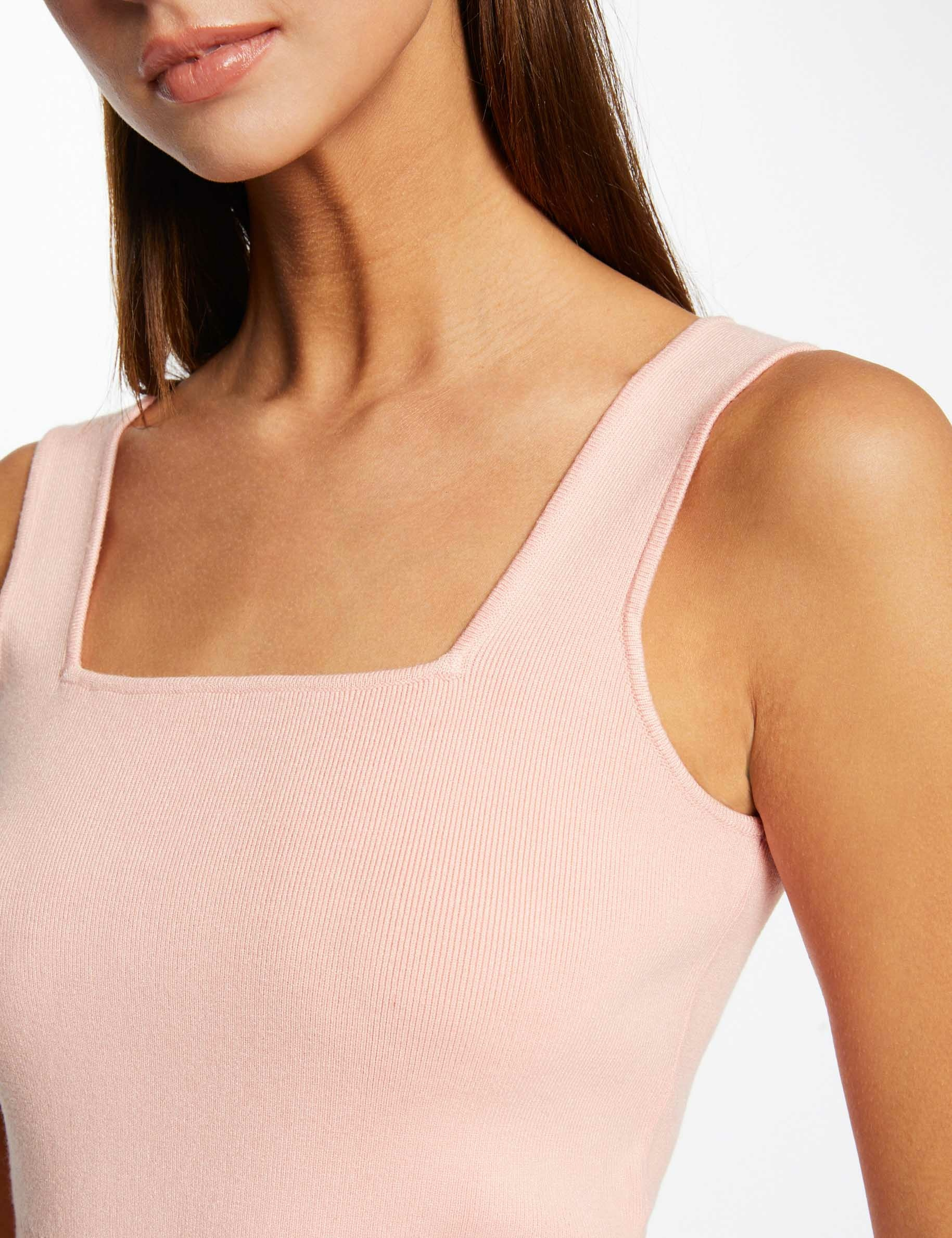 Débardeur pull bretelles larges rose moyen femme | Morgan