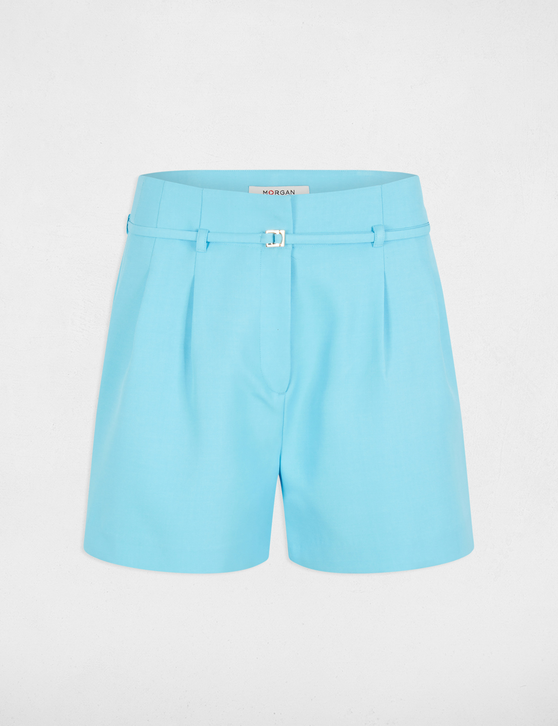 Short taille haute fluide bleu ciel femme | Morgan