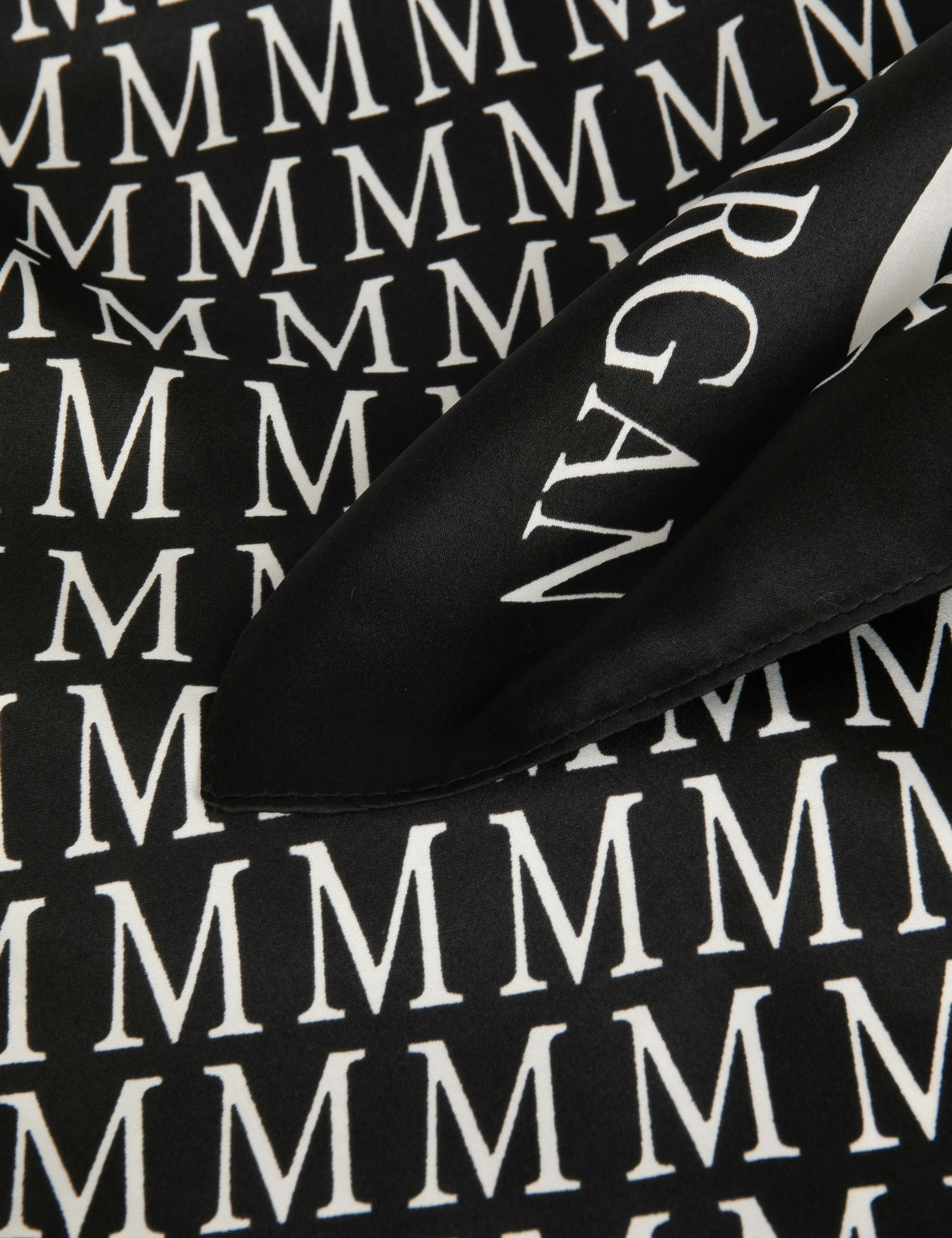 Foulard imprimé monogramme noir femme | Morgan