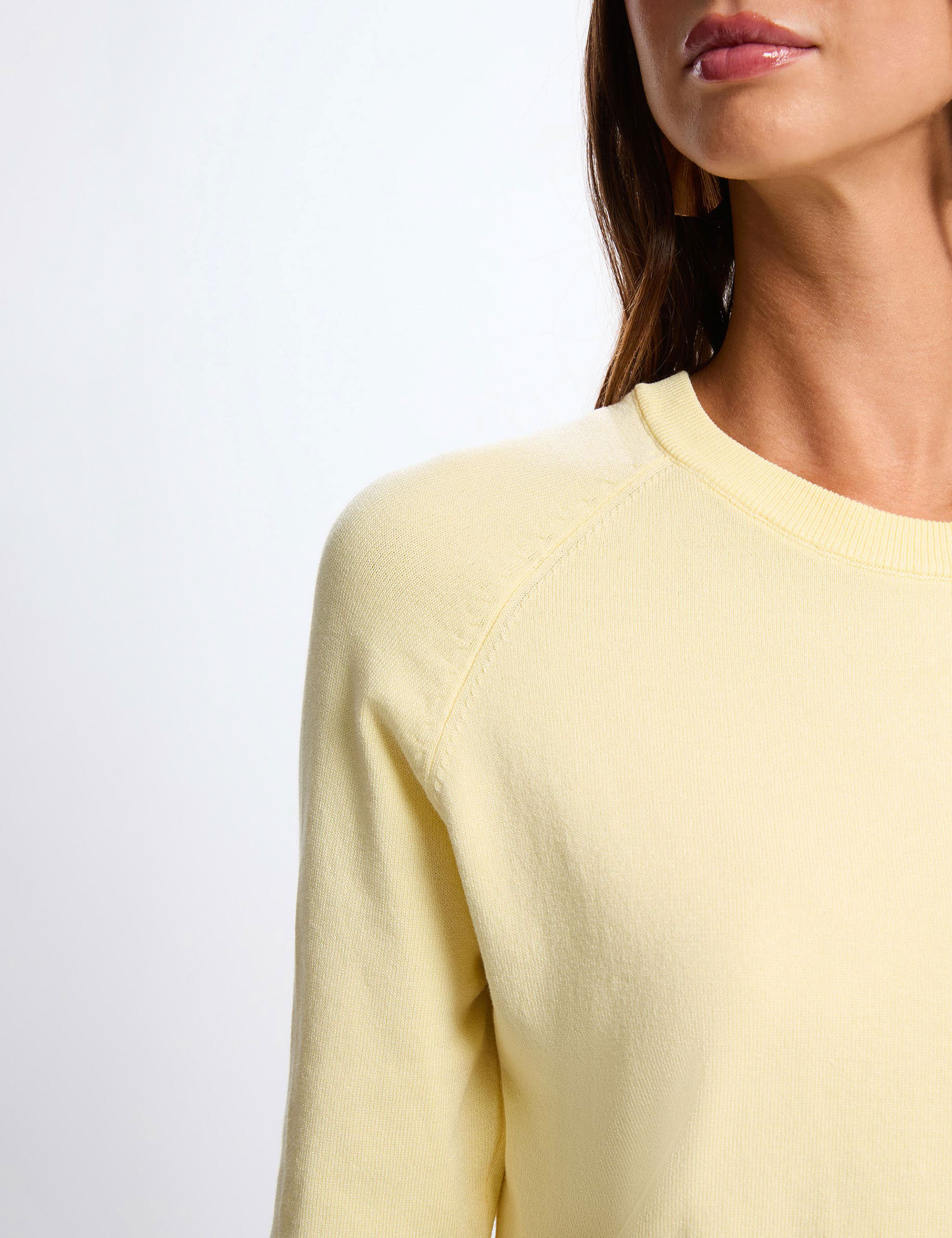 Pull fin ajusté jaune clair femme | Morgan