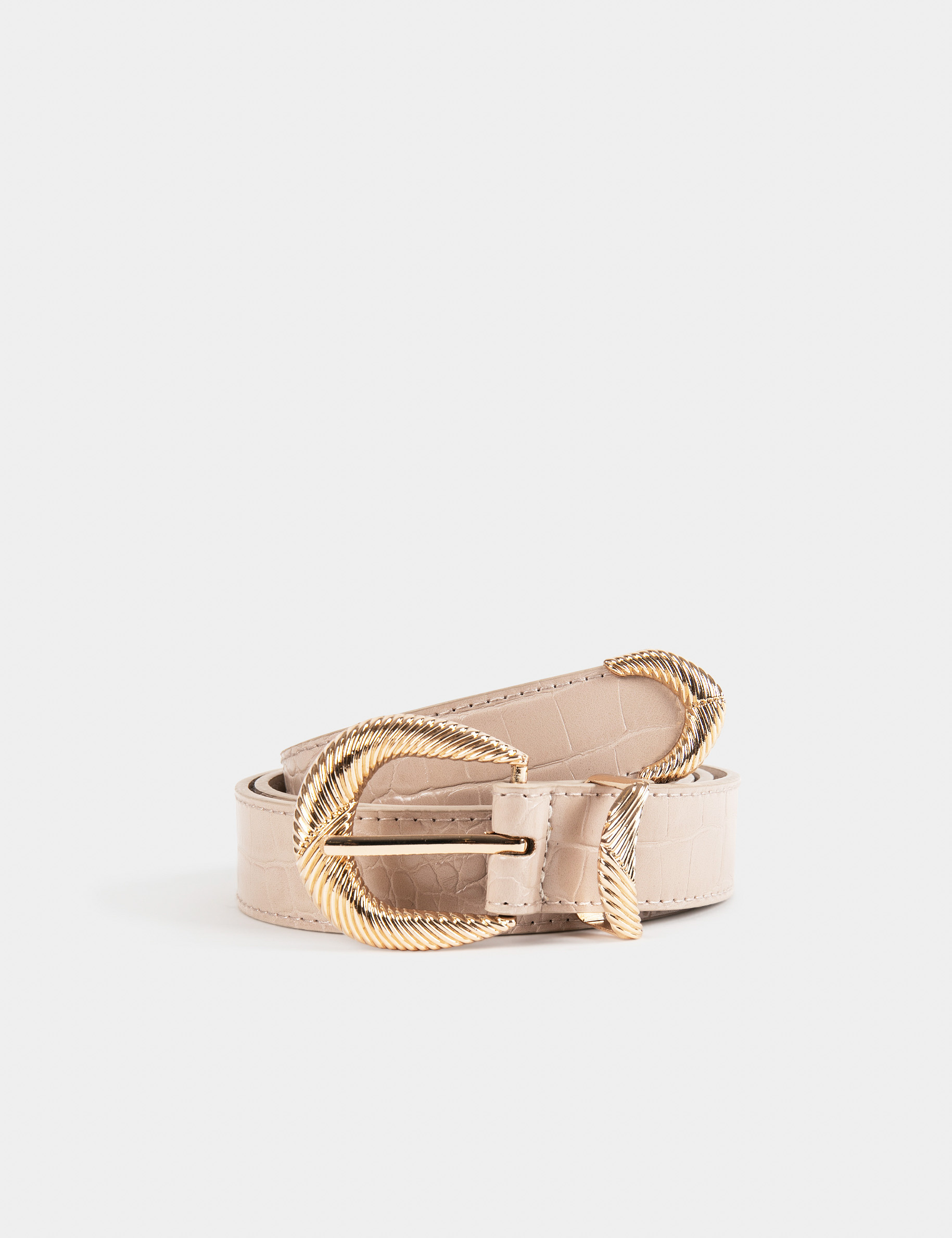 Ceinture effet python beige femme | Morgan