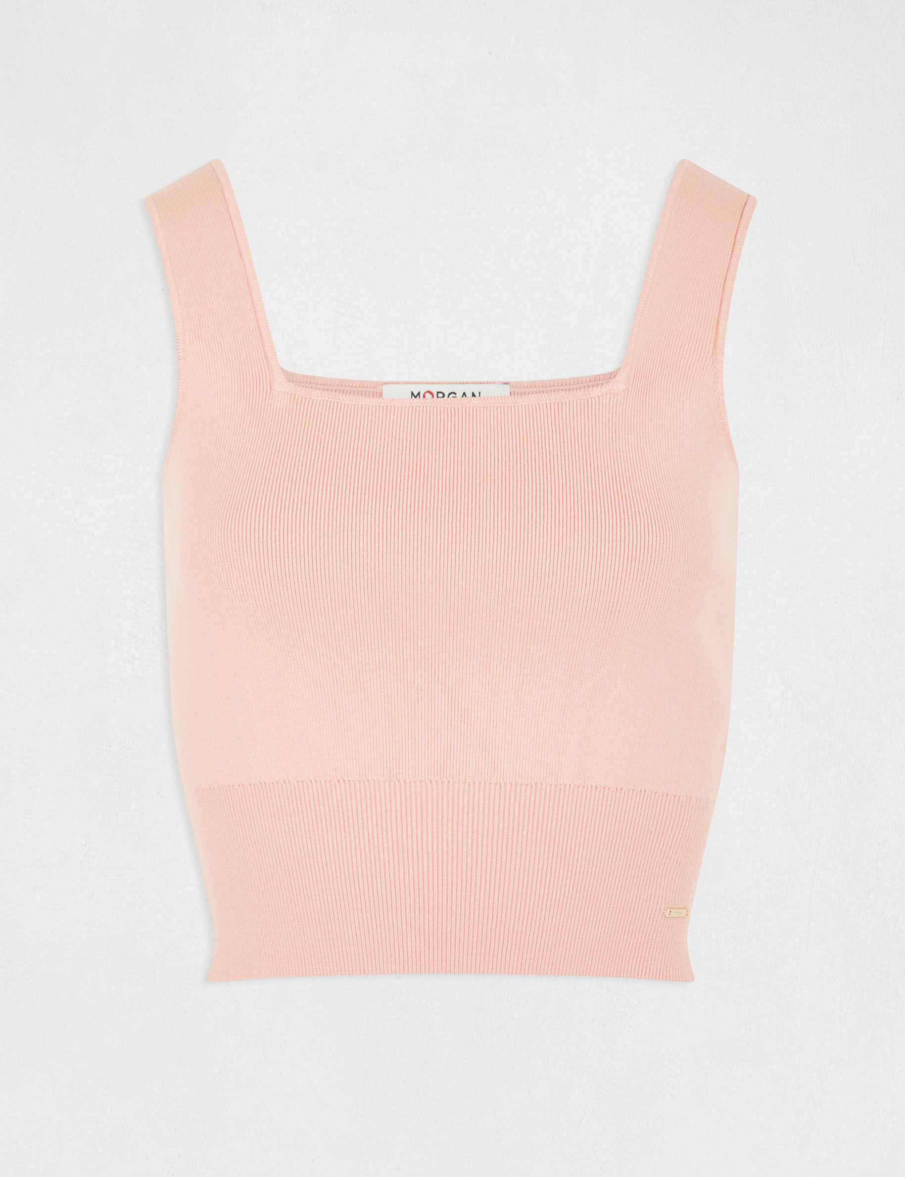 Débardeur pull bretelles larges rose moyen femme | Morgan