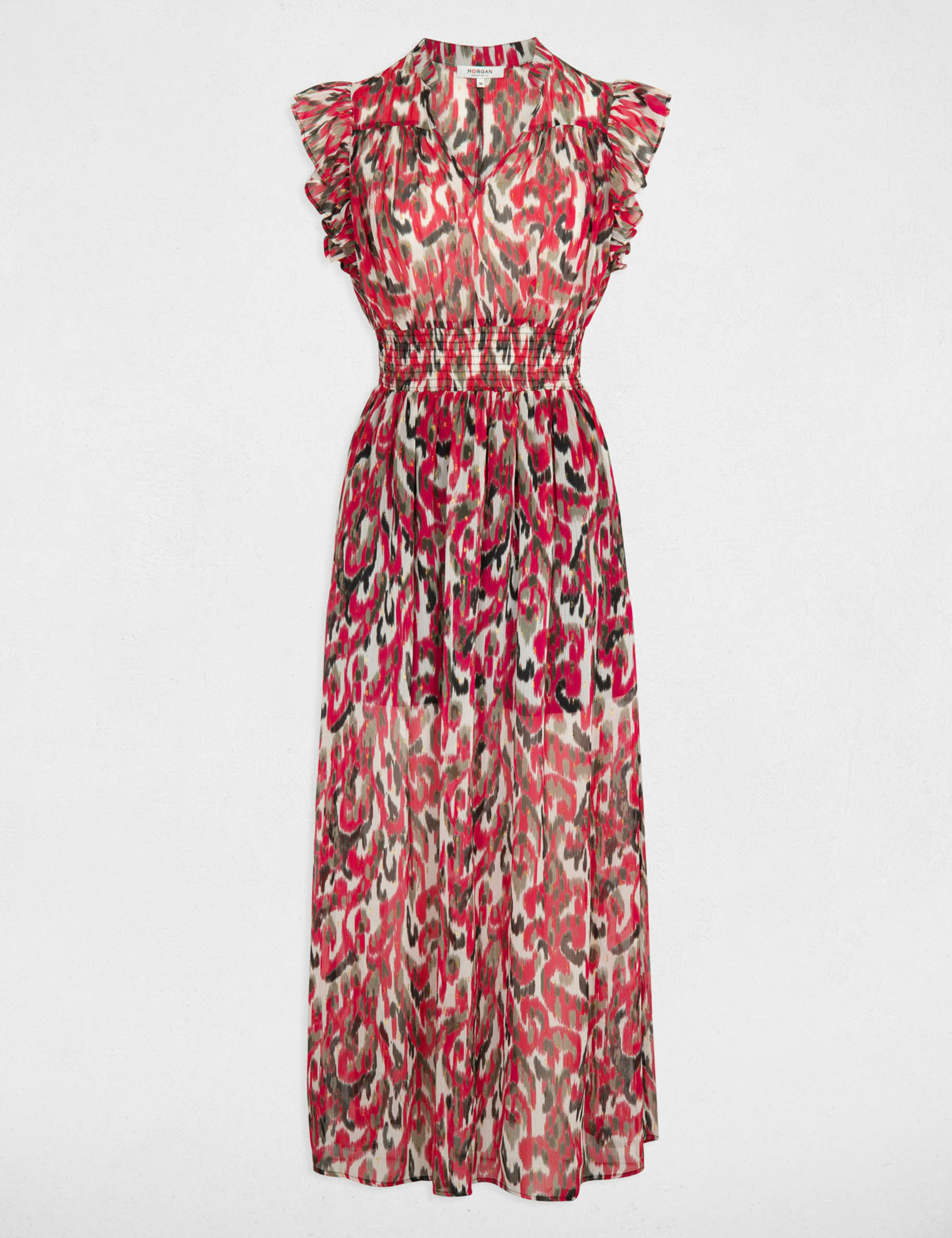 Robe longue cintrée imprimée multico femme | Morgan