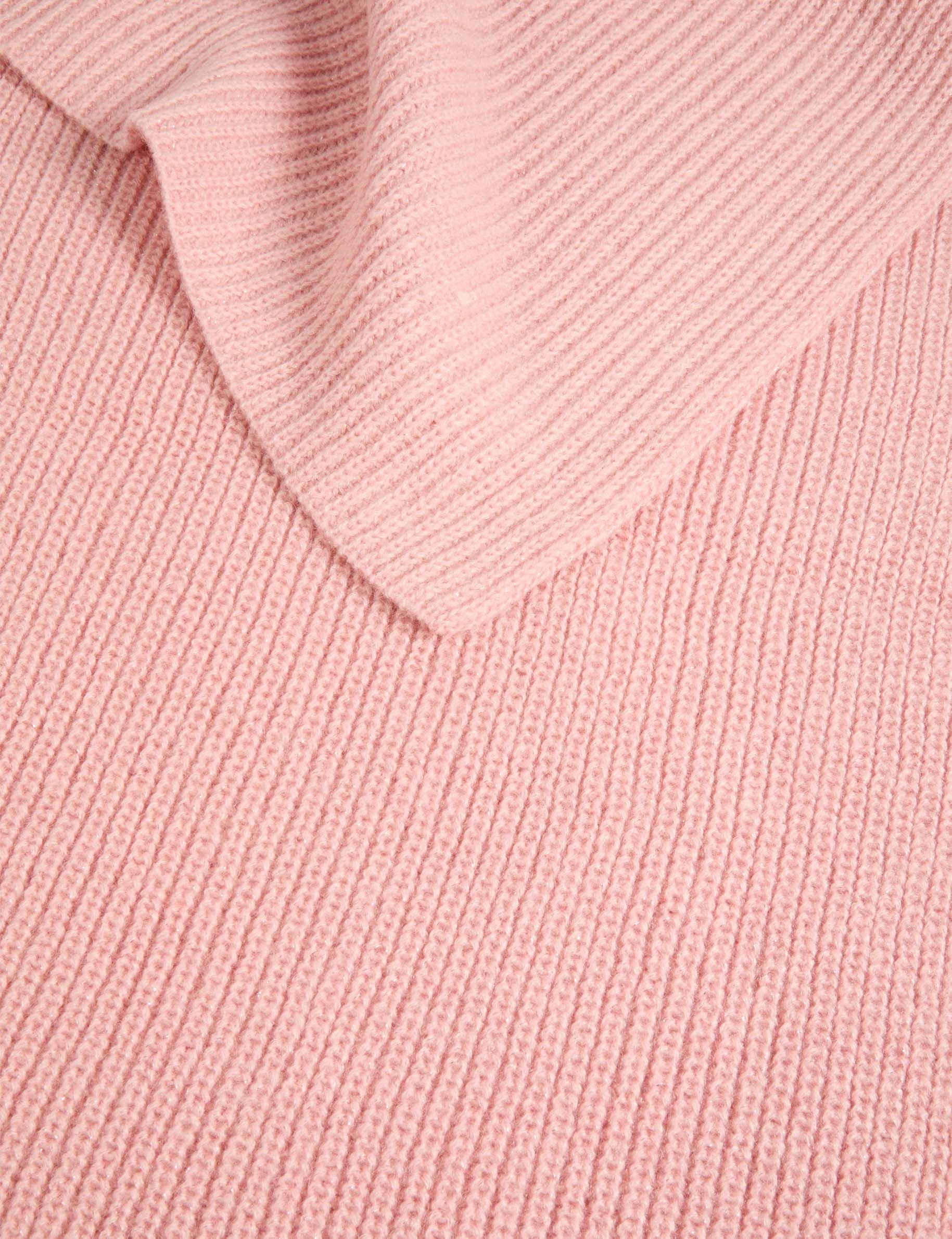 Écharpe tricotée rose poudrée femme | Morgan