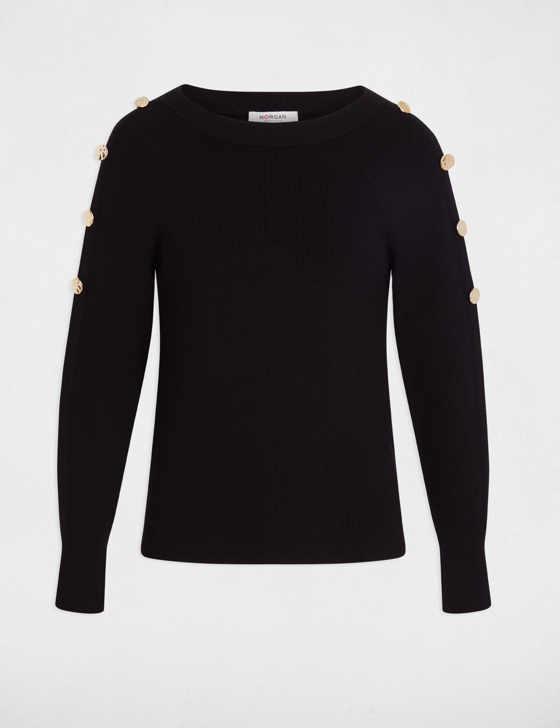 Pull col bateau noir femme | Morgan