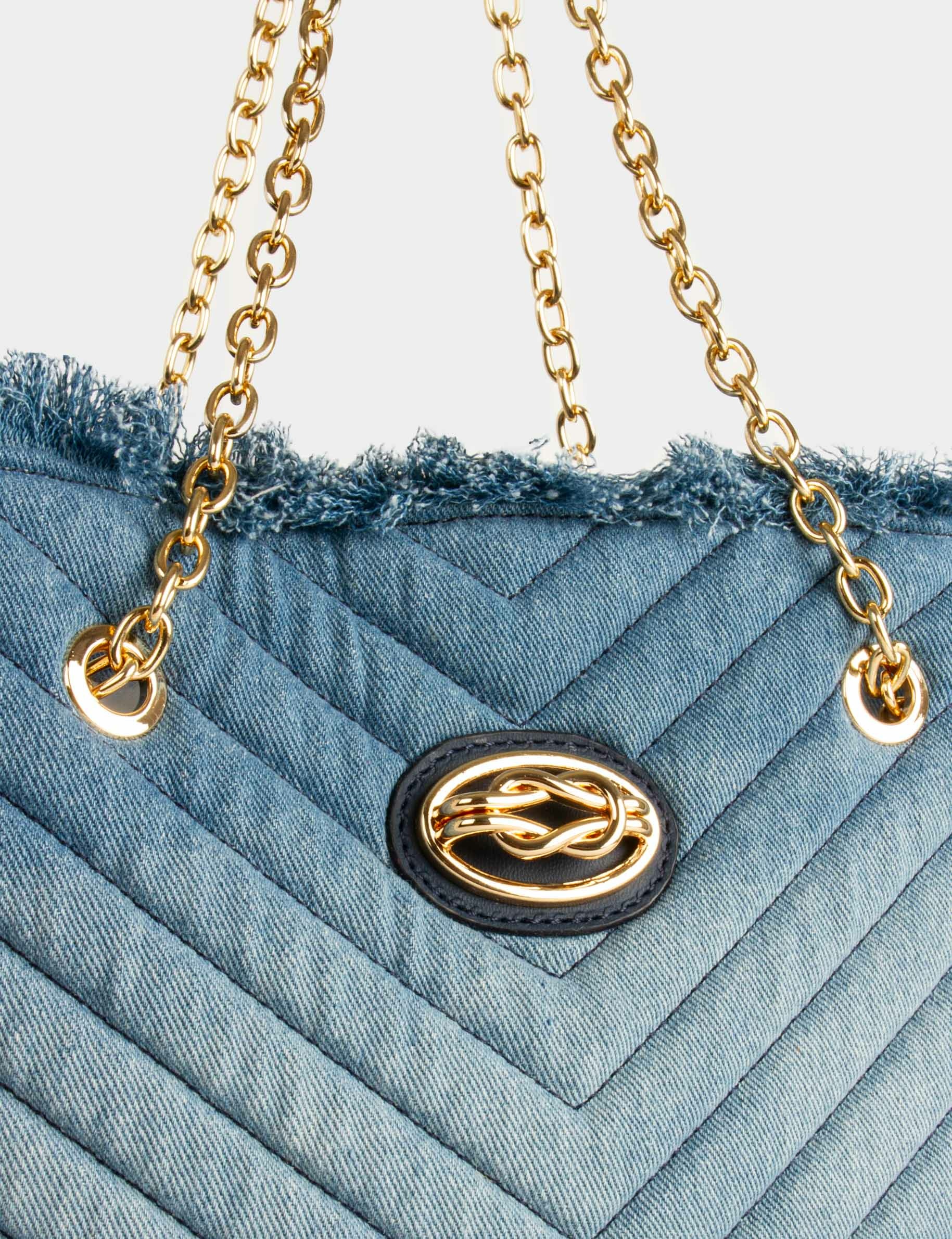 Sac en jean matelassé jean femme | Morgan