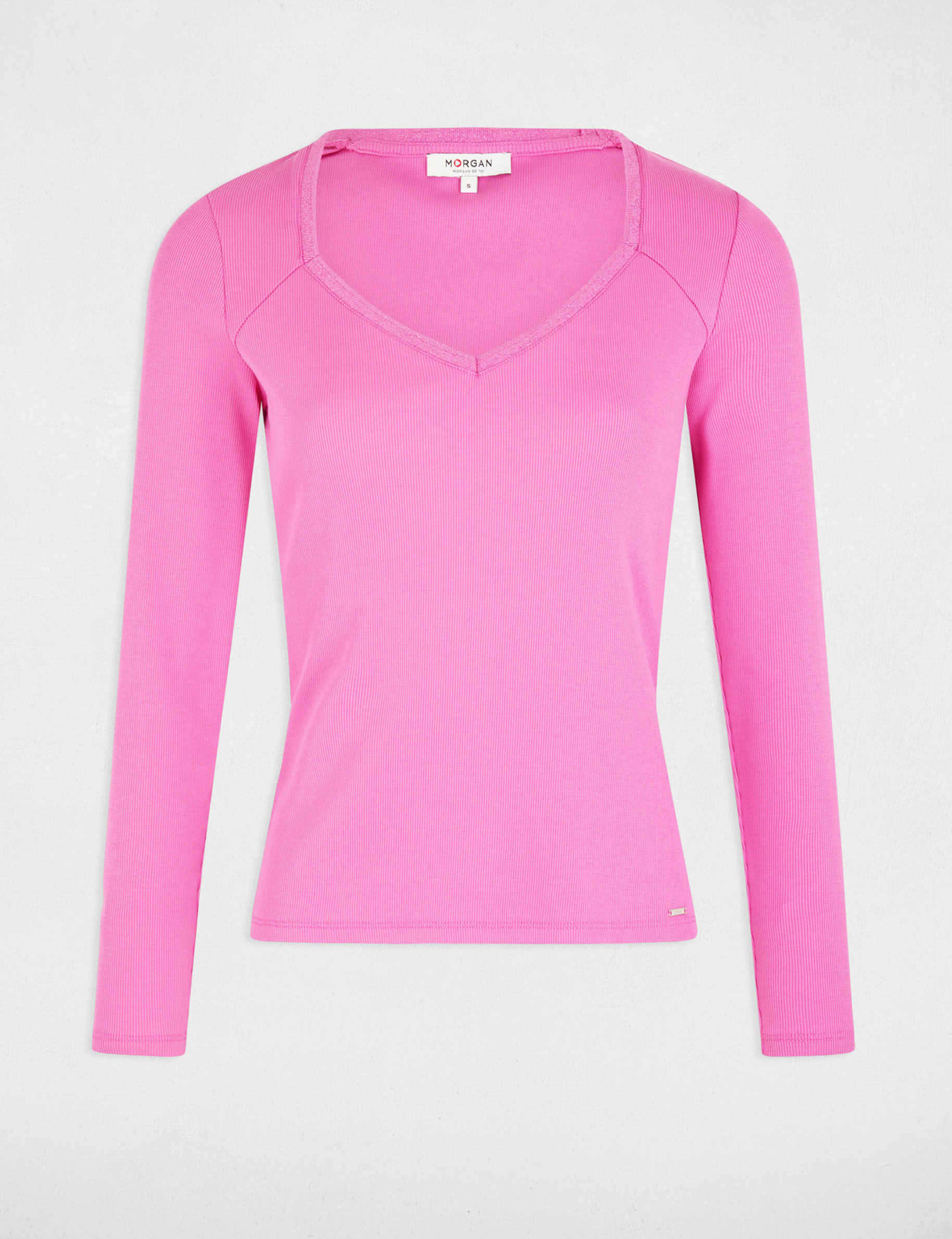 T-shirt manches longues rose femme | Morgan