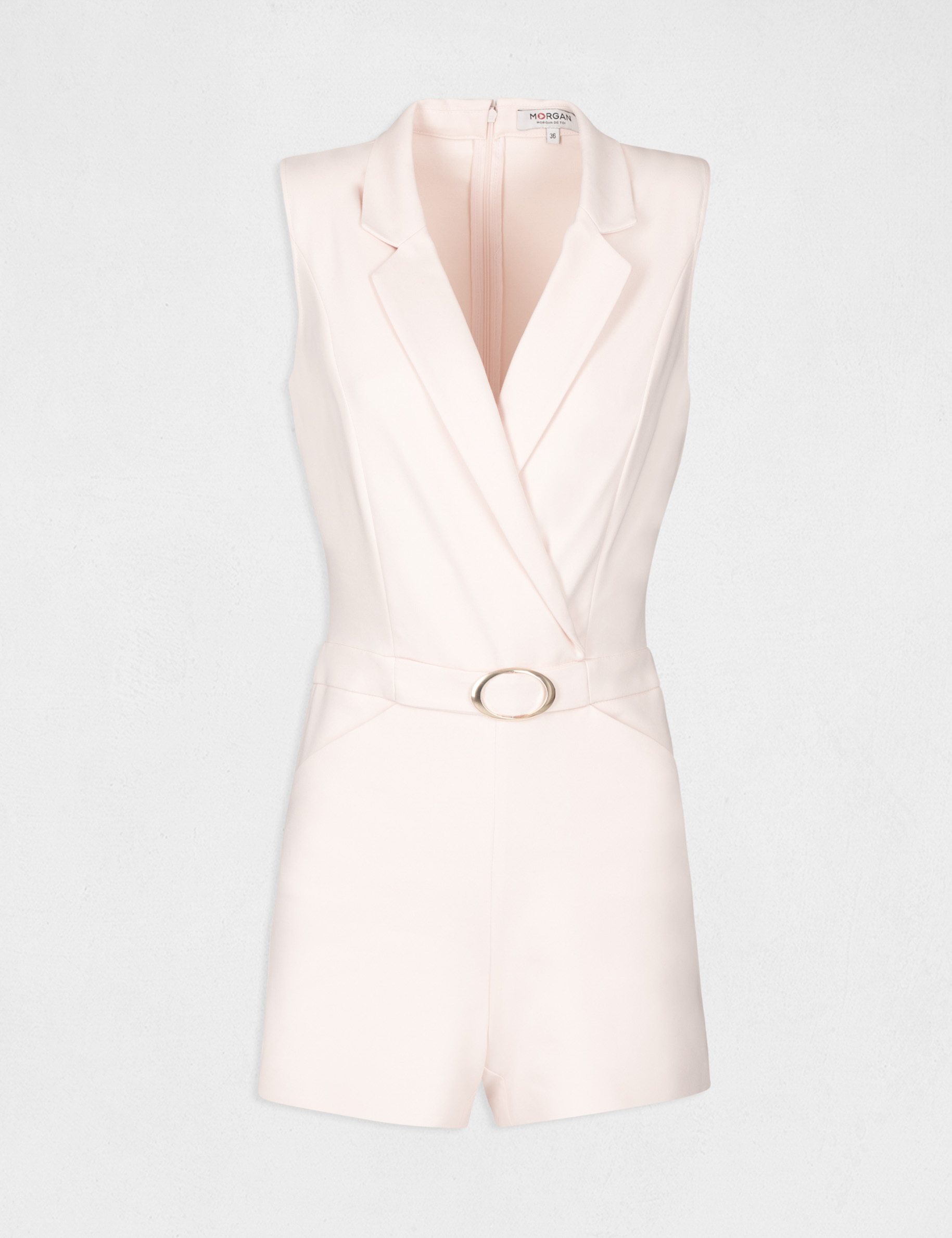 Combinaison ajustée avec boucle rose pale femme | Morgan